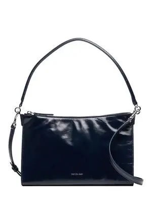 Veronica Beard Vida Small Leather Shoulder Bag - Navy