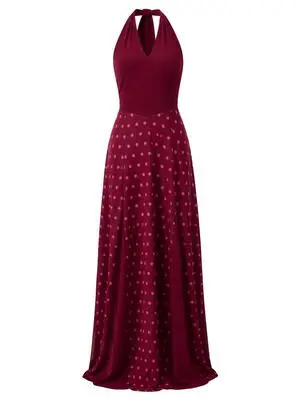 MIND TRAVELER Kala Burgundy Polka Dot Dress - Red
