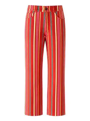 MIND TRAVELER Inés Striped Trousers - Red