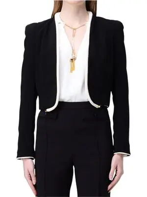 Elisabetta Franchi 3d Piping Detail Jacket - Black