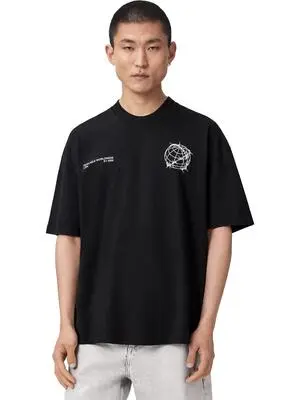 ALLSAINTS Caller Oversized Short Sleeve Graphic T-shirt - Black