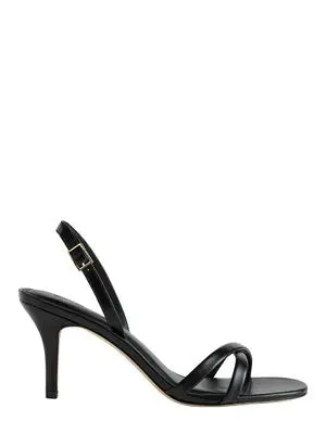 Quince Italian Leather 75mm Slingback Heeled Sandal - Black