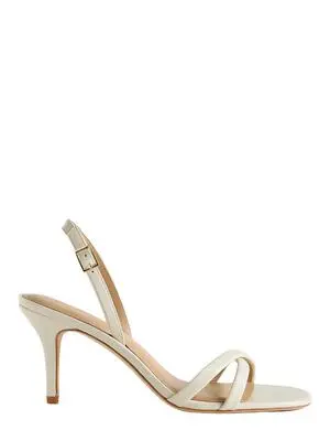 Quince Italian Leather 75mm Slingback Heeled Sandal - Bone