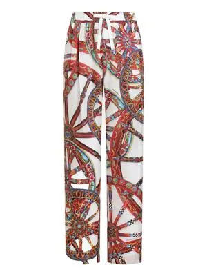 Dolce & Gabbana Carretto-print Linen Jogging Trousers - Multicolor