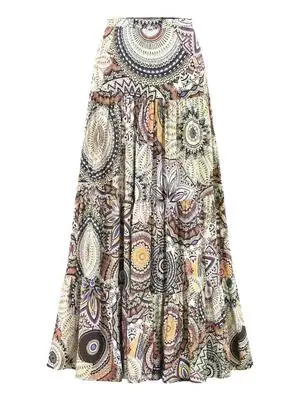 Alexis Nara Tiered Maxi Skirt - Neutrals