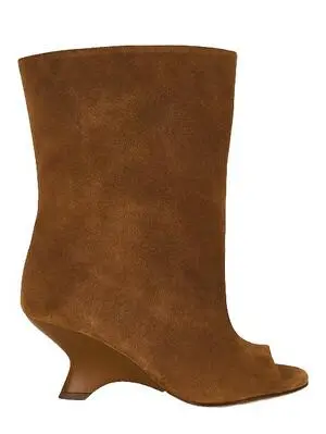 GIA BORGHINI Heeled Open Toe Boots - Camel