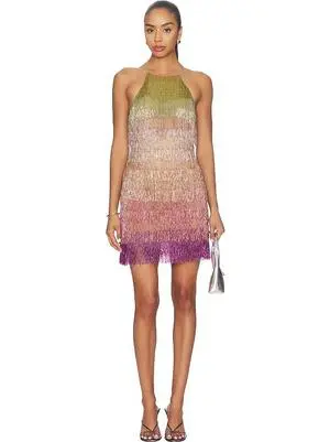 For Love & Lemons Embellished Mini Dress In Multi - Rainbow