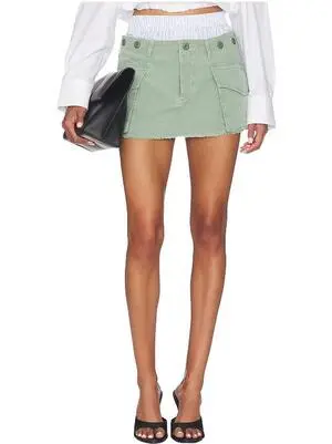 Alexander Wang Mid Rise Cargo Skirt With Boxer - Green