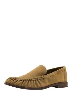 Schutz Tyla Suede Loafer Flats - Olive