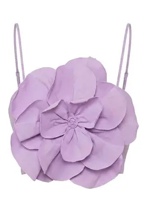 Yumi Kim Bloom 3d Floral Cropped Top - Purple