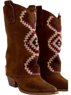 Free People Fp Collection Suede Western Boots - Tan