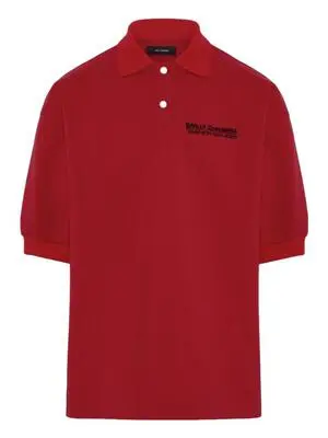 WILLY CHAVARRIA Oversized Logo Polo Shirt - Red