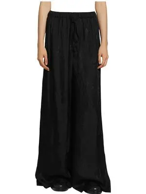 ANN DEMEULEMEESTER Loose-fitting Paisley Print Wide-leg Pants - Black