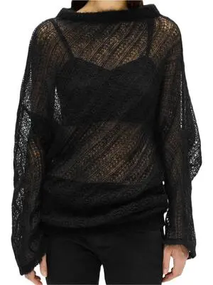 ANN DEMEULEMEESTER Christabel Bias Cut Sweater - Black