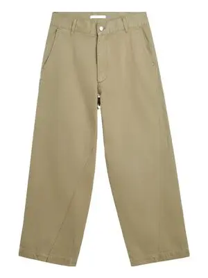 SUNFLOWER Wide Leg Cotton Twill Trousers - Nude