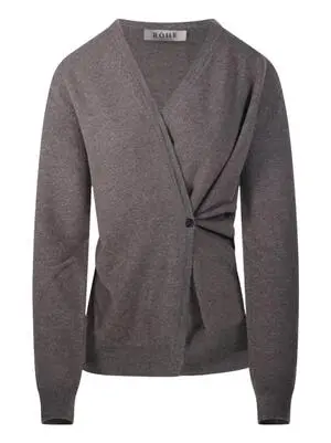 RÓHE Twisted Ballet Asymmetrical Cardigan - Mud