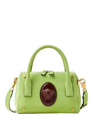 Versace Suede Boston Bag - Green
