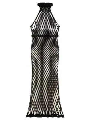 Givenchy Open-knit Halterneck Maxi Dress - Black