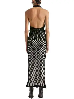 Givenchy Open-knit Halterneck Maxi Dress - Black
