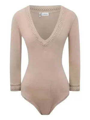 LA PERLA La Perla Braid-Trimmed V-Neck Bodysuit