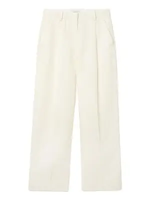 HOUSE OF DAGMAR Relaxed Linen Blend Wide-leg Trousers - White