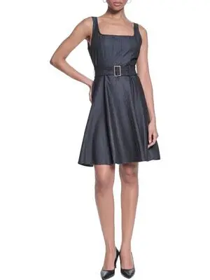 Karl Lagerfeld Paris Sleeveless Denim Fit & Flare Dress - Indigo