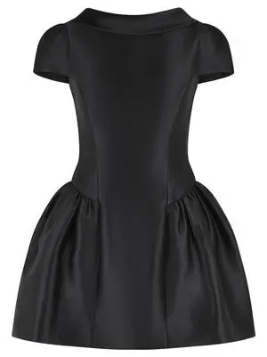 SELF-PORTRAIT Polyester Taffeta Mini Dress - Black