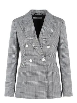 Max Mara Accordion Blazer In Virgin Wool - Blue