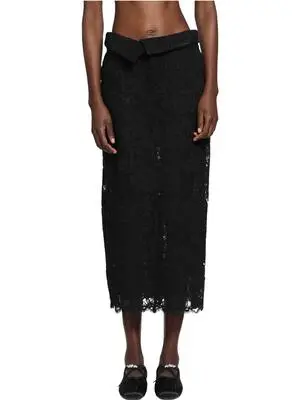 Simone Rocha Lace Midi Skirt - Black