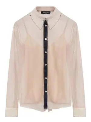 Fabiana Filippi Sheer Lace-collar Blouse - Cacha