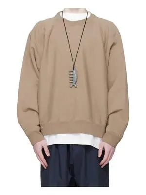 HED MAYNER Long-sleeved Crew Neck Sweatshirt - Light Brown