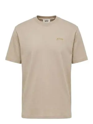 AUTRY Logo-embroidered T-shirt - Nude