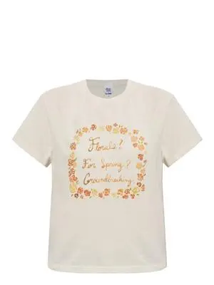 RE/DONE 1950s Boxy Floral Print T-shirt - White