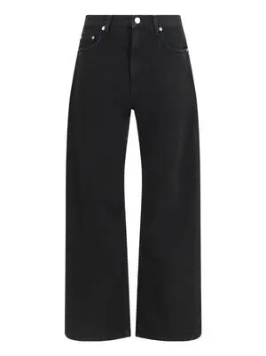 HAIKURE Logo Patch Wide Leg Jeans - Black