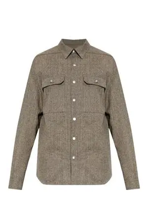 Rick Owens Snap-front Shirt - Grey