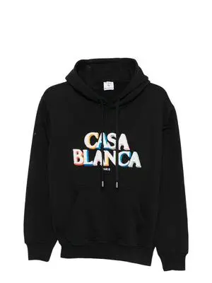 Casablanca Hooded Sweatshirt With Logo - Black