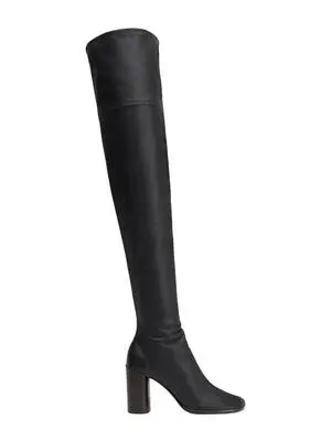 LEMAIRE Leather Over The Knee Boots With Side Zip And Block Heel - Black