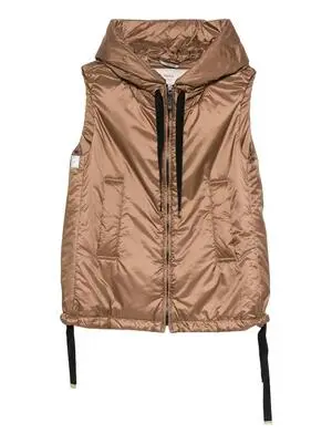 Max Mara Sleeveless Padded Jacket With Drawstring Hood - Brown