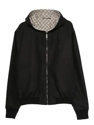 Gucci Reversible Gg Supreme Hooded Jacket - Black