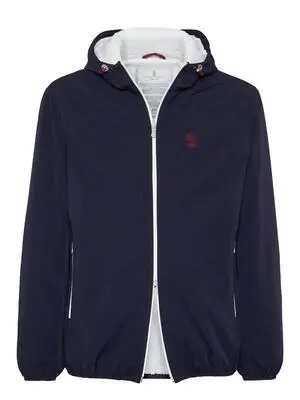Brunello Cucinelli Hooded Bomber Jacket - Blue