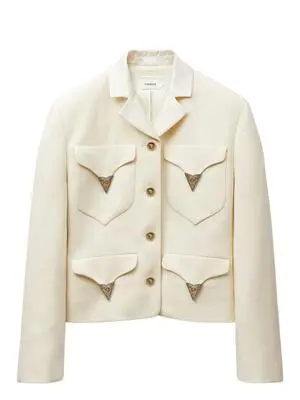 Versace Single-breasted Stretch Wool Jacket With Medusa Detailing - Multicolor