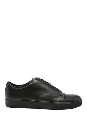 LANVIN Leather Zip-up Slip-on Trainers - Black