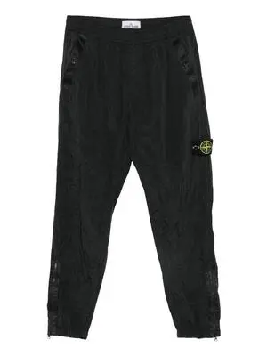 Stone Island Crinkled Texture Track Trousers - Black