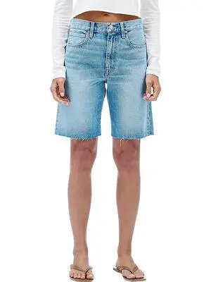 SLVRLAKE High Rise Bermuda Cut Off Jean Shorts - Hillhurst