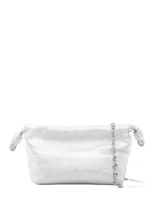 Loewe LOEWE Flamenco Leather Mini Clutch With Silver Chain Detail Multicolor