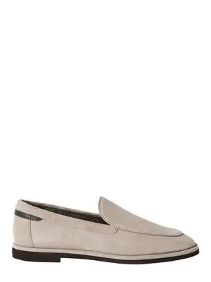Brunello Cucinelli Leather Loafers With Monili Decoration - Multicolor