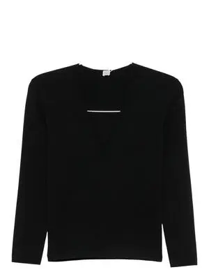 TOTEME V-neck Ribbed Sweater - Multicolor