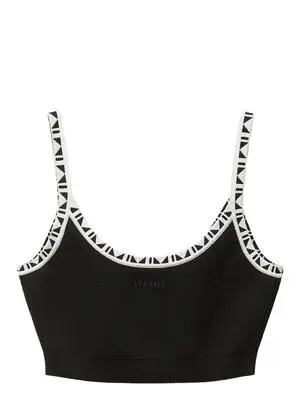 VERSACE Versace Knit Viscose Blend Cropped Top With Geometric Jacquard Trim