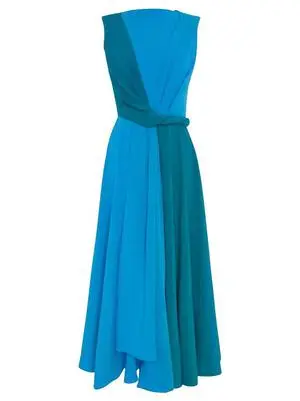 ROKSANDA Parsa Twisted Crepe Asymmetric Dress - Blue