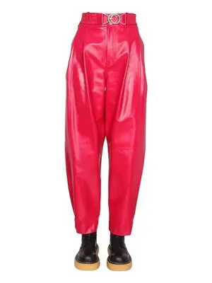 Bottega Veneta Leather Pants - Red